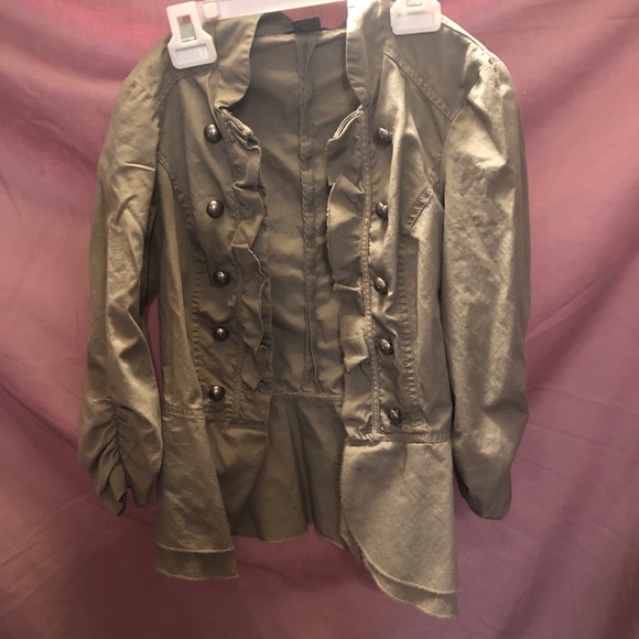 Stoosh | Jackets & Coats | Military Style Ruffle Jacket | Poshmark